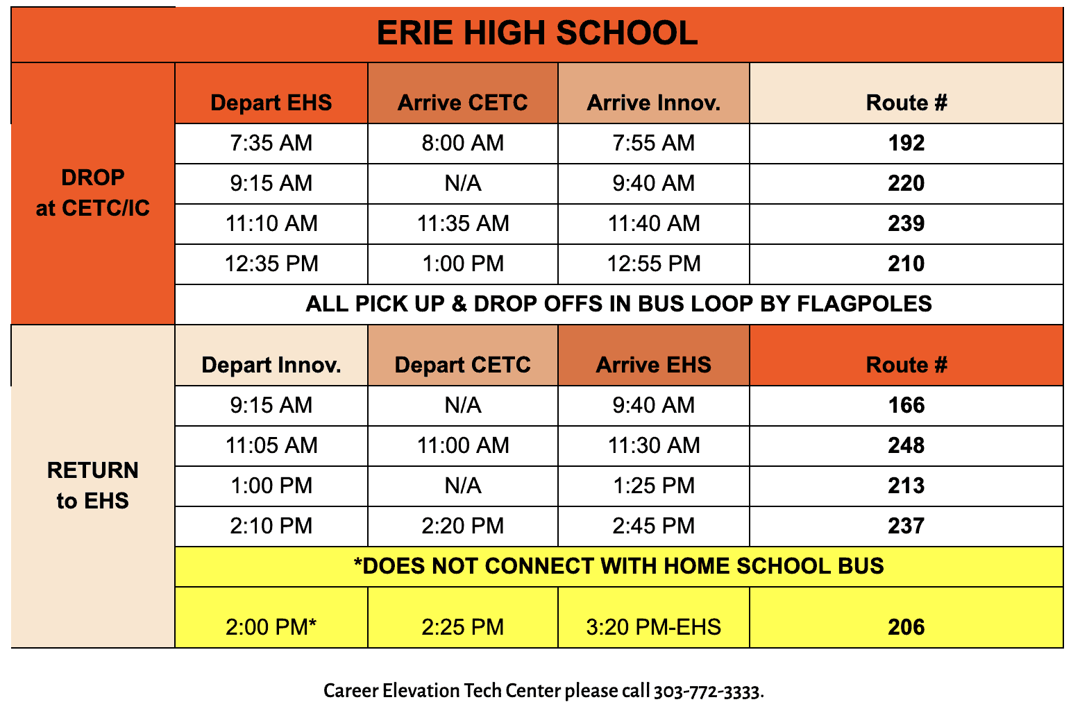 Hours and Location – Erie High School